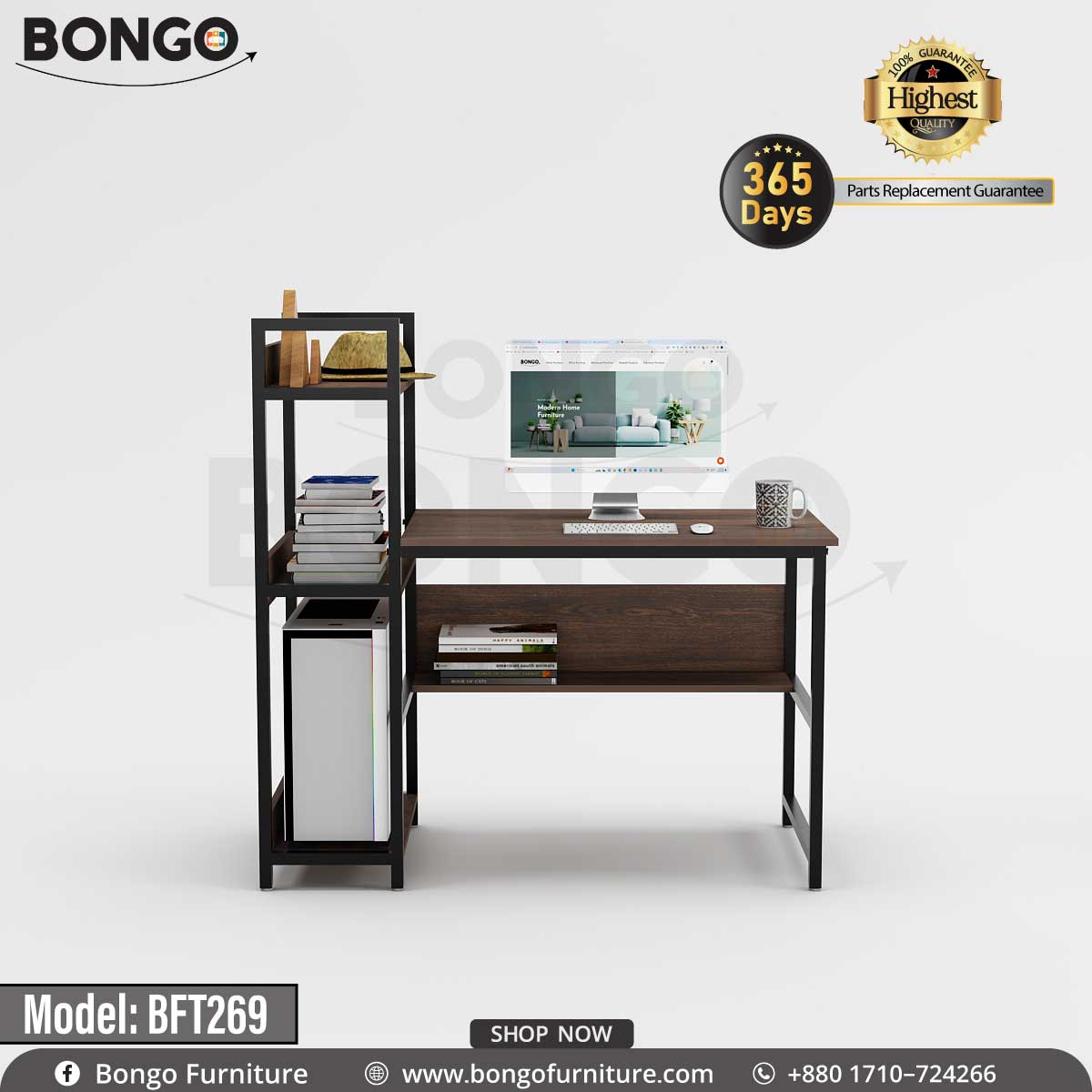 Grove Computer Desk - BFT269 | Bongo Furniture